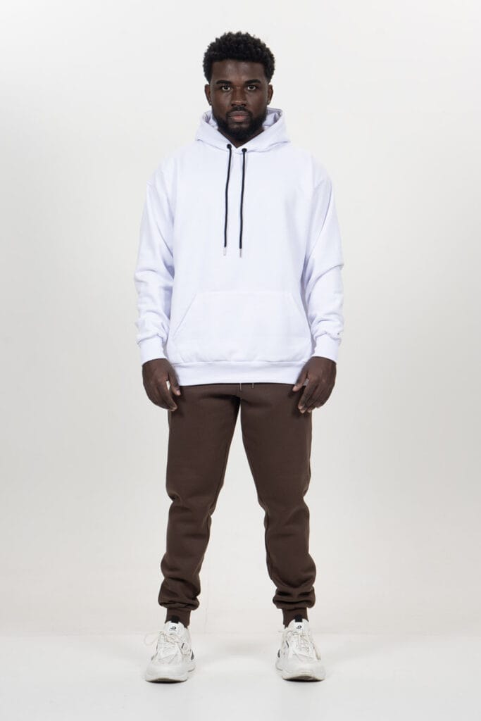 Moletom Canguru Streetwear Básico – Branco – Brand Liso